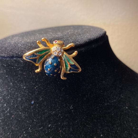 Avon | Jewelry | Vintage Avon Enamel And Rhinestones Bee Brooch | Poshmark